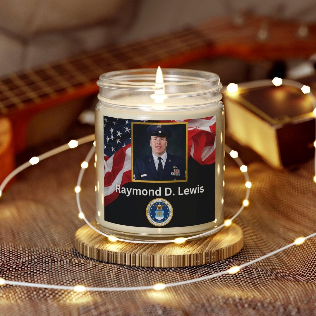 Custom Military Photo Candle, Memorial Gift, Coconut Apricot Wax - Etsy