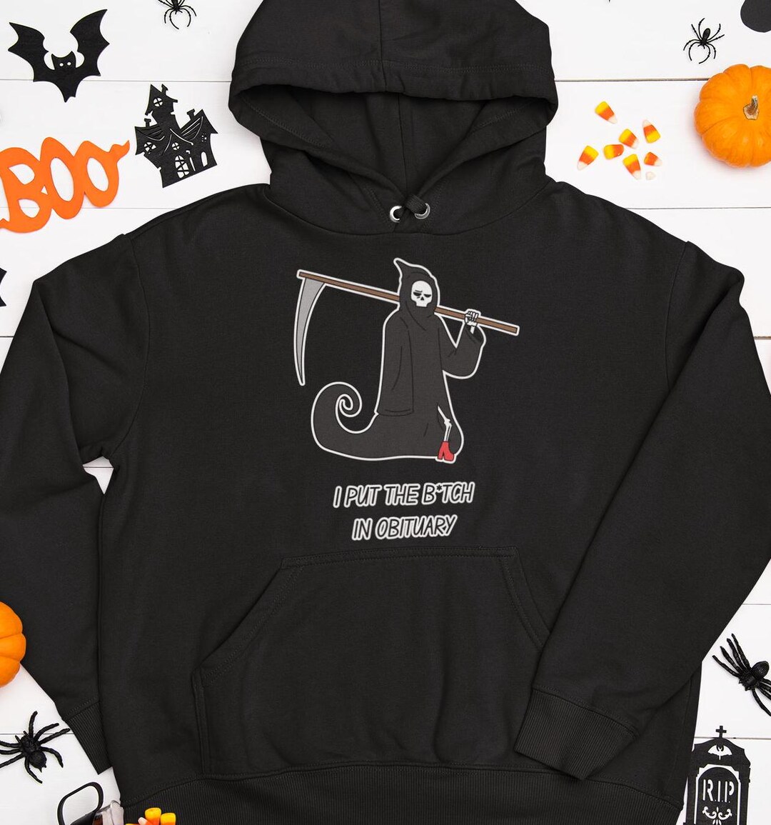 Grim Reaper Hoodie | Halloween Sweater | Funny Spooky Season Shirt ...