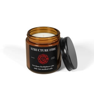 Soy Candle, Firefighter Gift, Structure Fire Candle, Amber Jar Candle ...