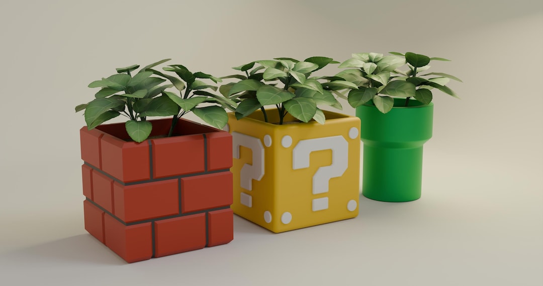 Mario Theme Planter Pots 3d STL - Etsy