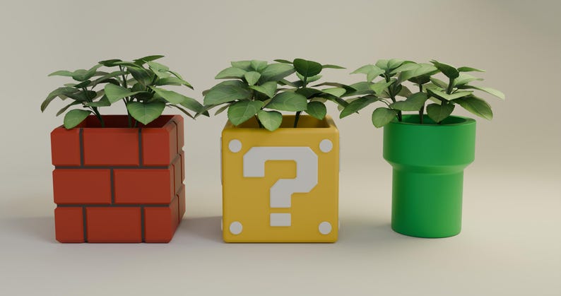 Mario Theme Planter Pots 3d STL - Etsy
