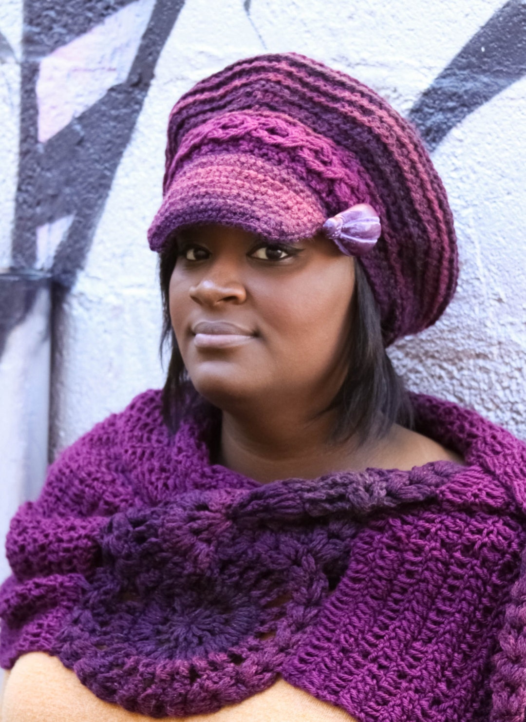 Brimmed Winter Hat With Cable Buckle Brim and Steampunk Hot Air Balloon ...