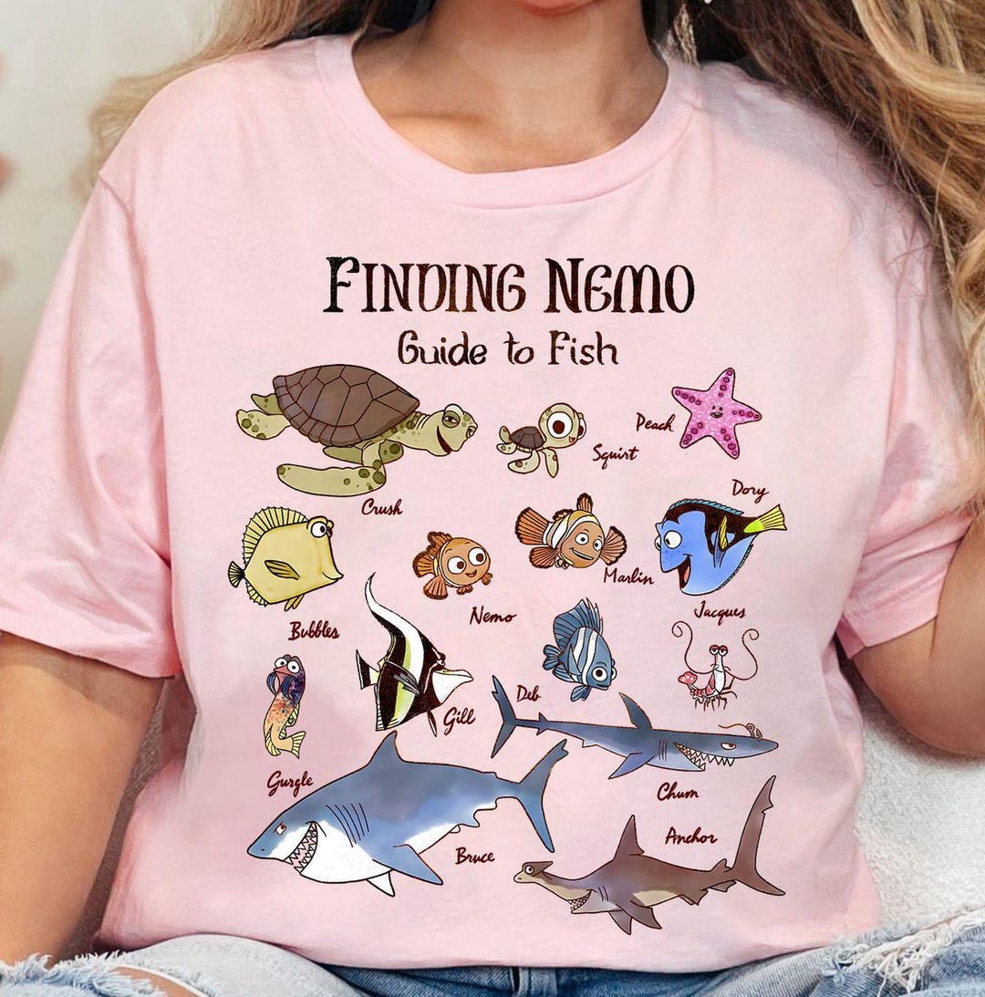 Vintage Disney Pixar Finding Nemo Shirt, Finding Nemo Squad Fish Guide ...