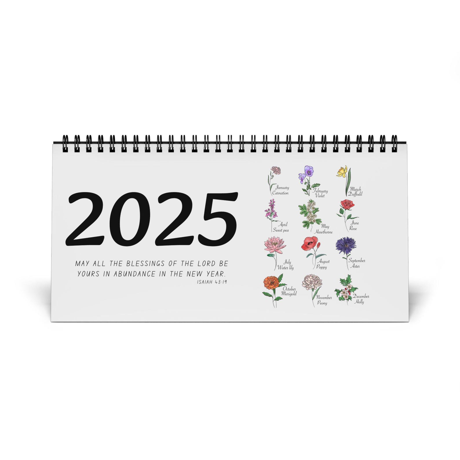 Desktop Calendar 2025 Grid - Etsy