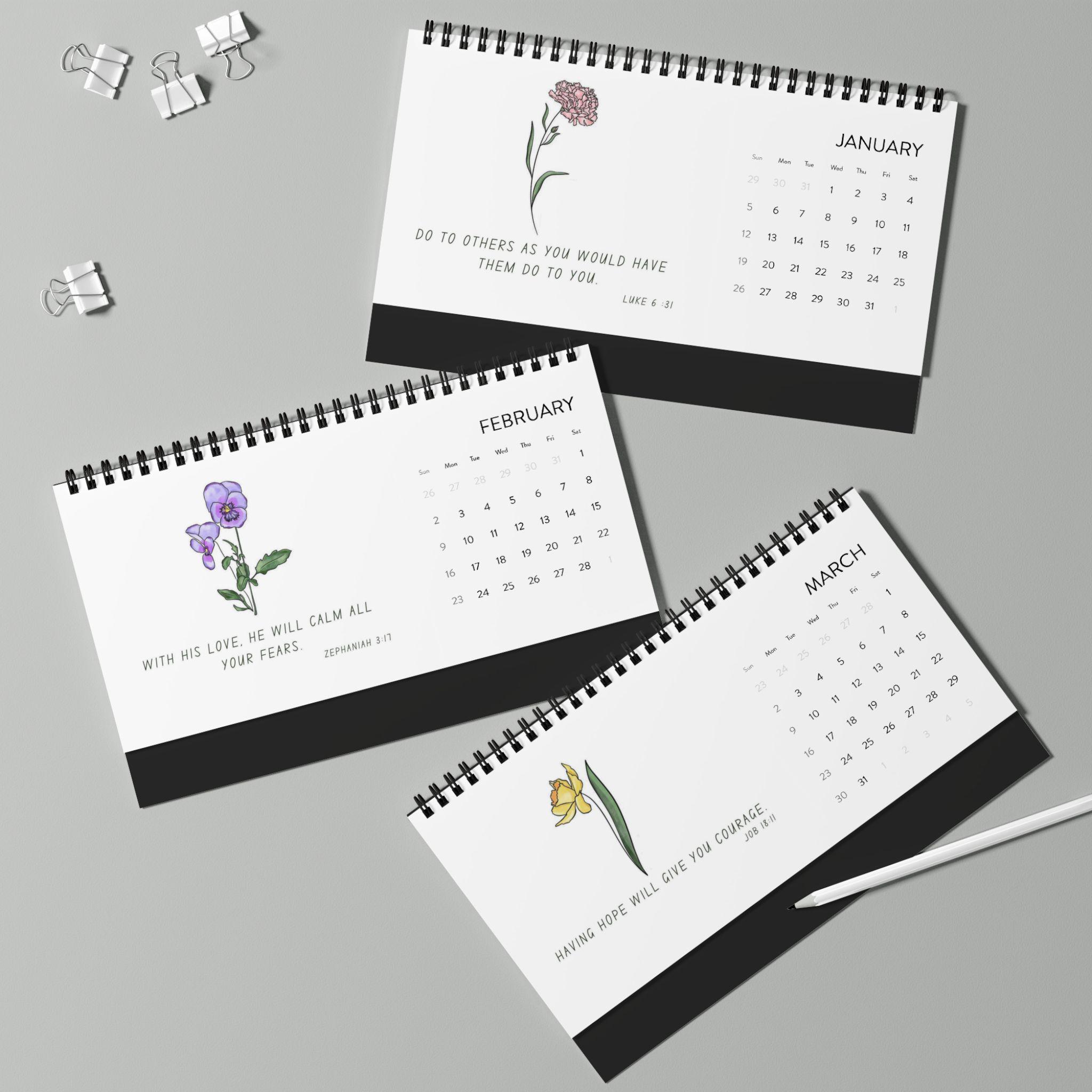 Desktop Calendar 2025 Grid - Etsy