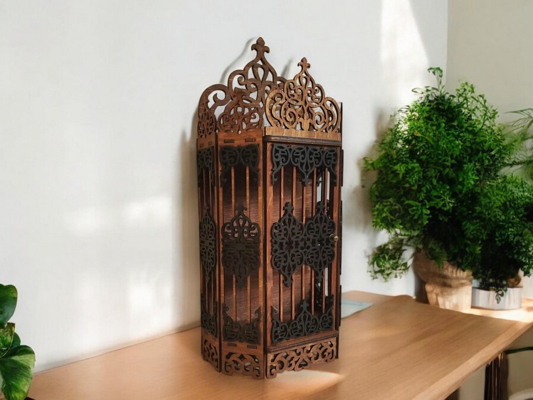 Curio Cabinet Shelf , Light Oak and Black Vintage Storage Display ...