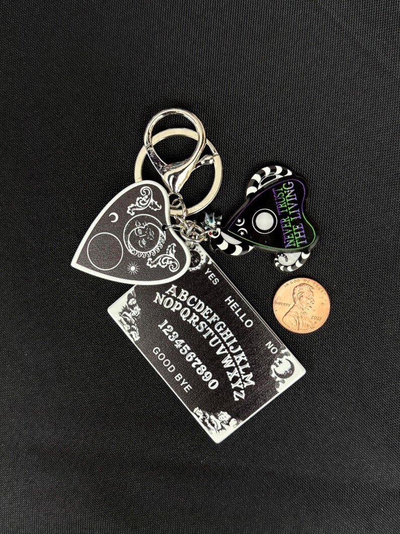 Ouija Board Keychain: Gothic Planchette Charm - Witchy Bag Accessory - Etsy