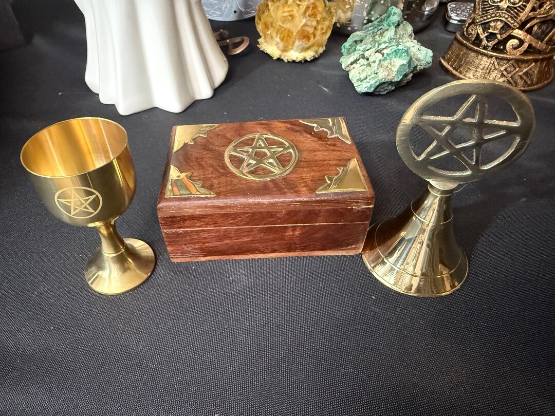 Pentagram Gift Set, Altar Set, Bell, Chalice, Box - Etsy