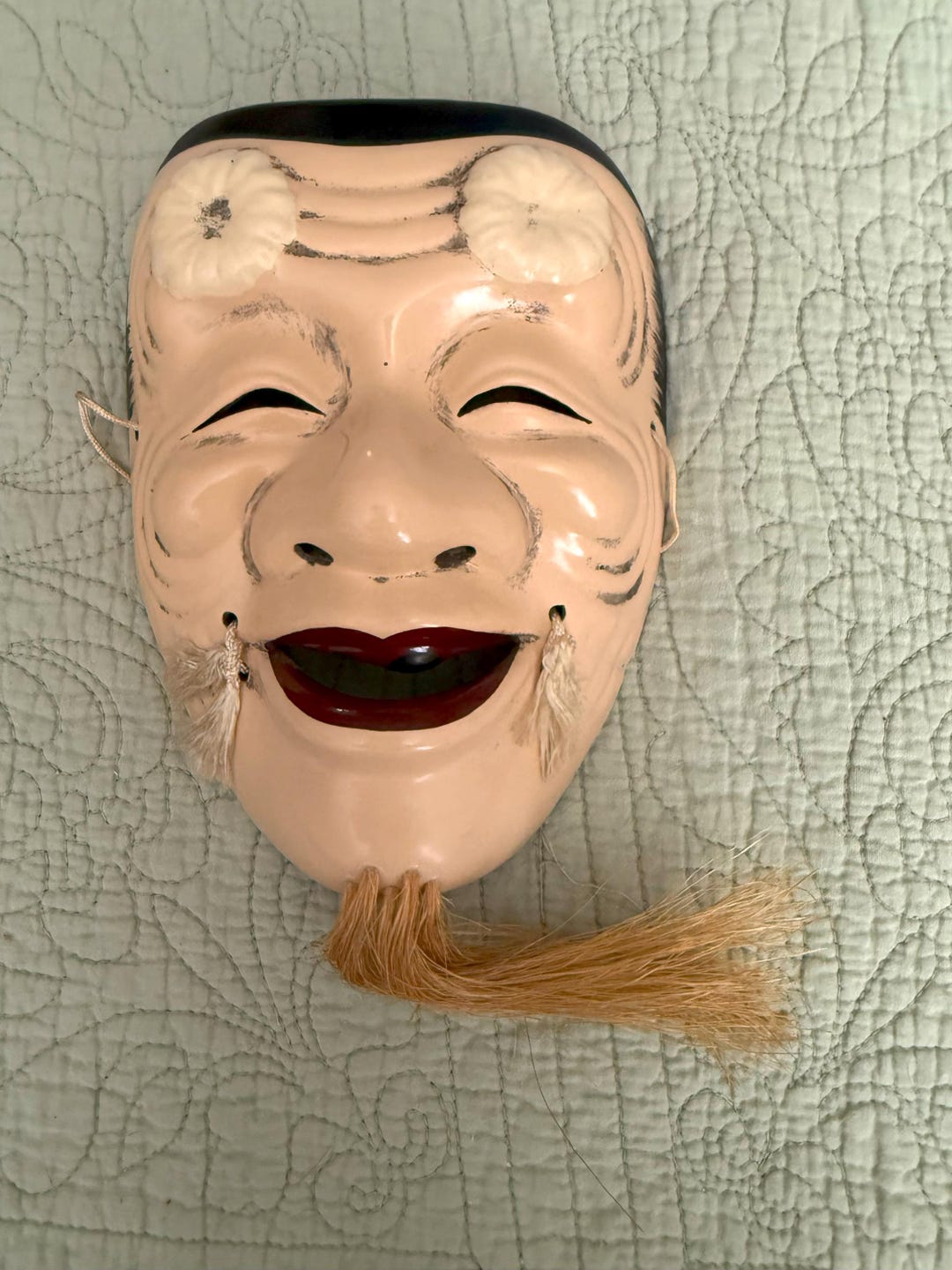 Vintage Japanese Hyottoko Mask – Hand-painted Comedic Folk Mask With ...