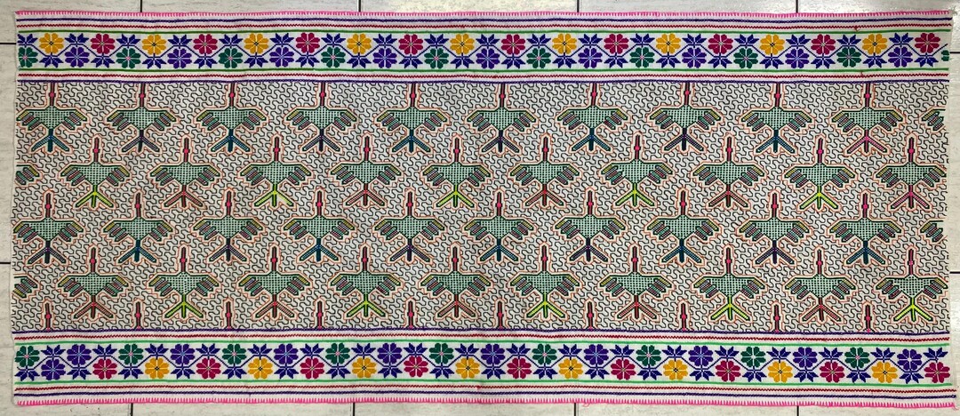Shipibo Conibo Hummingbird Weaving Embroidered Peruvian Textile ...