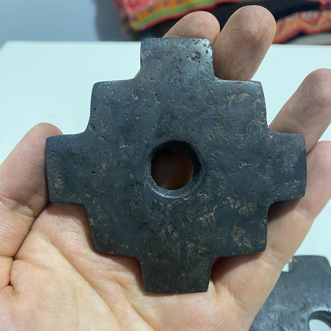 3.5-.75” Vintage Andean Inca Chakana Pendant - Jiwaya Meteorite Stone ...