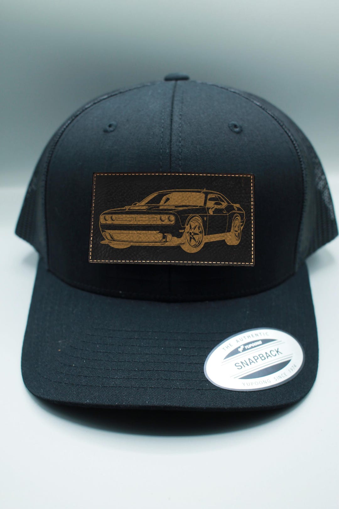 Muscle Car Trucker Hat With Laser Engraved Leatherette Patch|dodge ...