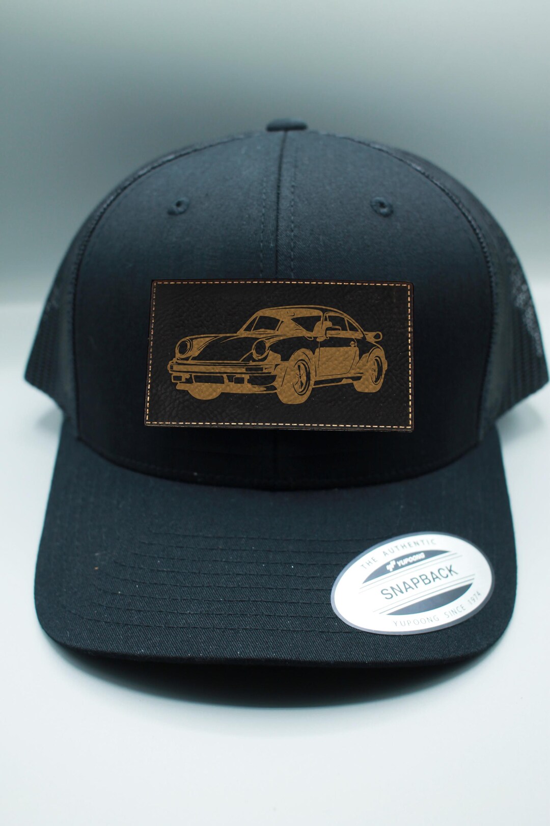 Classic Car Trucker Hat With Laser Engraved Leatherette Patch|porsche ...