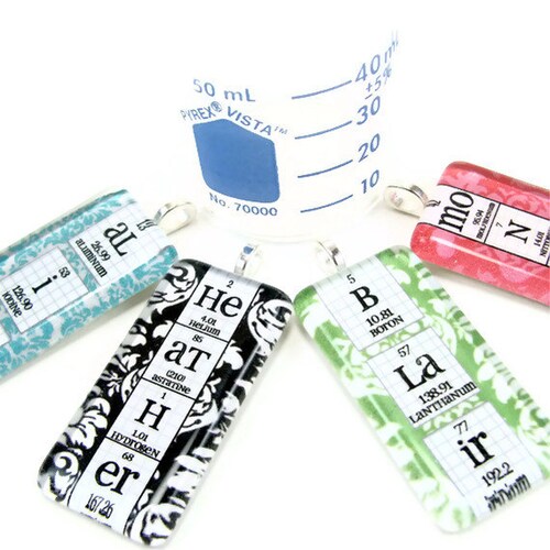 Periodic Table Element Necklace Hand Stamped Jewelry | Etsy