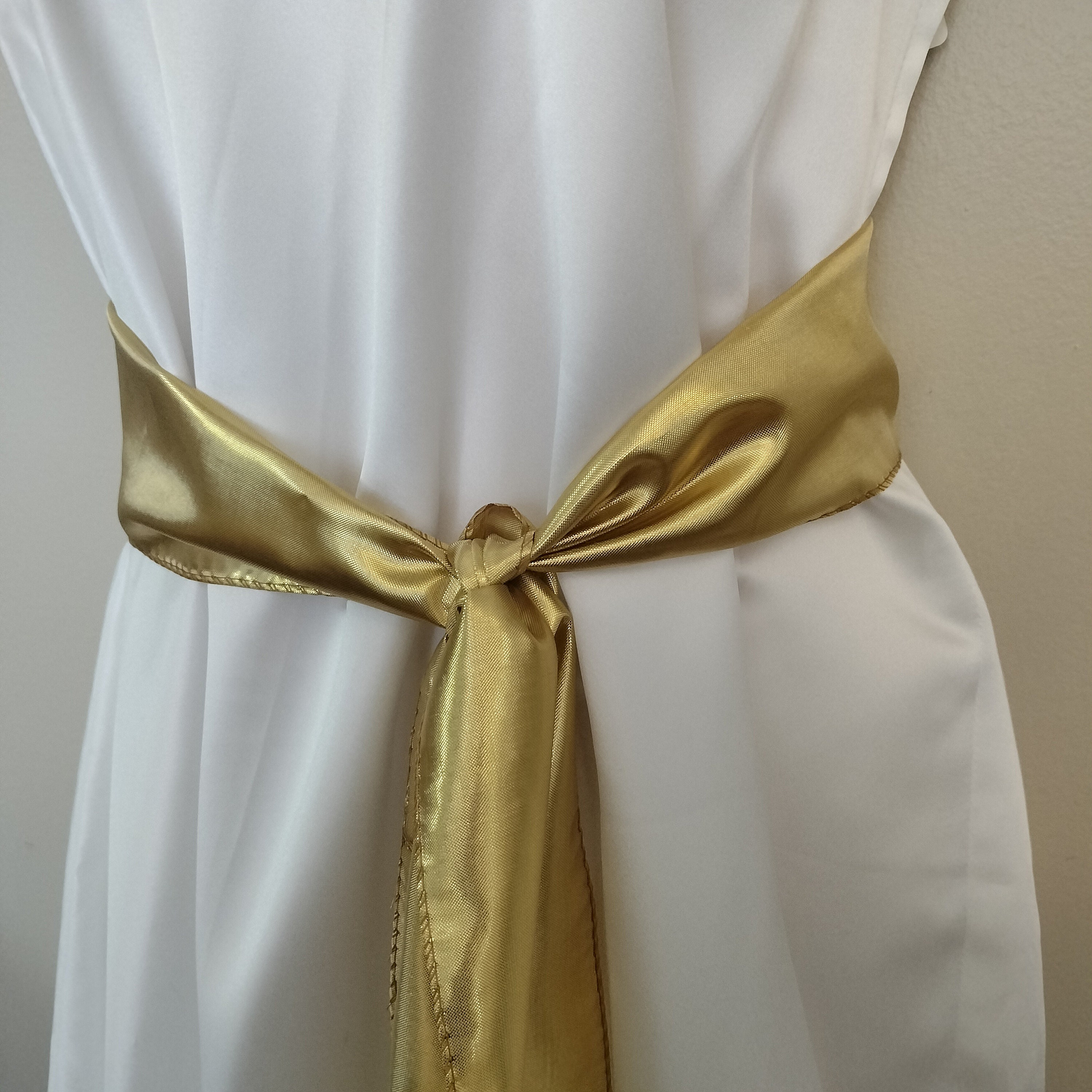 GOLD Metallic Waist Sashes, Lame, Praise Dance, Worship , Tie-on ...