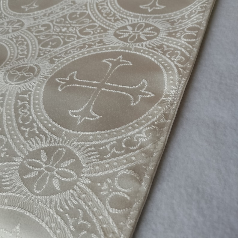 Off-white/ Ivory CHRISTIAN ALTAR RUNNERS- Crosses, Table Runner, Pulpit ...