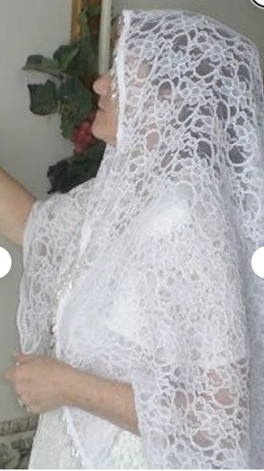 LACE PRAYER VEIL, Colors, 58x58, Shawl, Christian, Mantle, One Size ...