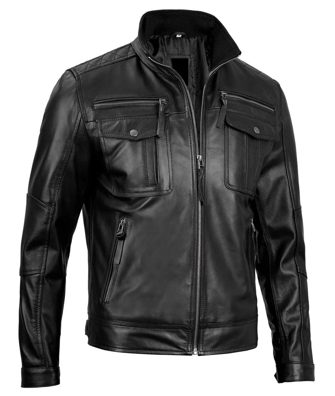 100% Original Leather Jacket for Men, Black Leather Jacket, Leather ...