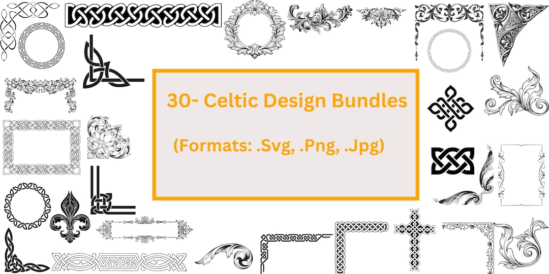 Celtic Border Svg Bundle, Celtic Divider, Celtic Corners 12 Separated ...