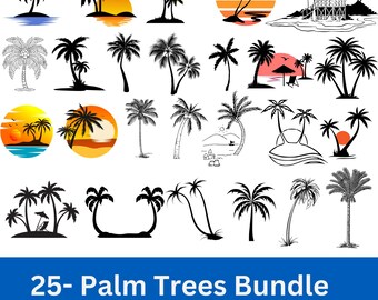 Palm Tree SVG, Palm Tree Bundle, Palm Tree Clipart, SVG Cut Files for ...