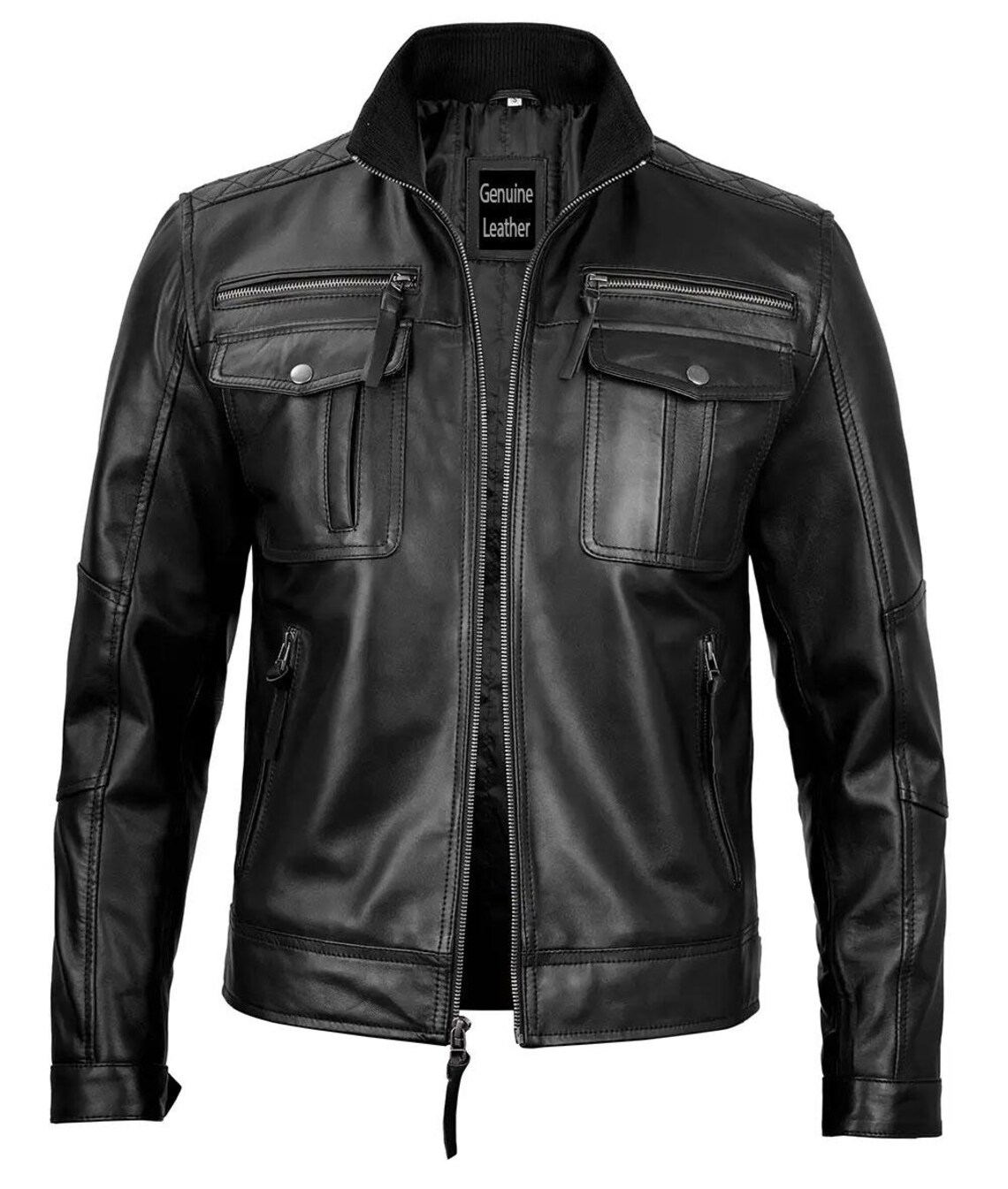 100% Original Leather Jacket for Men, Black Leather Jacket, Leather ...