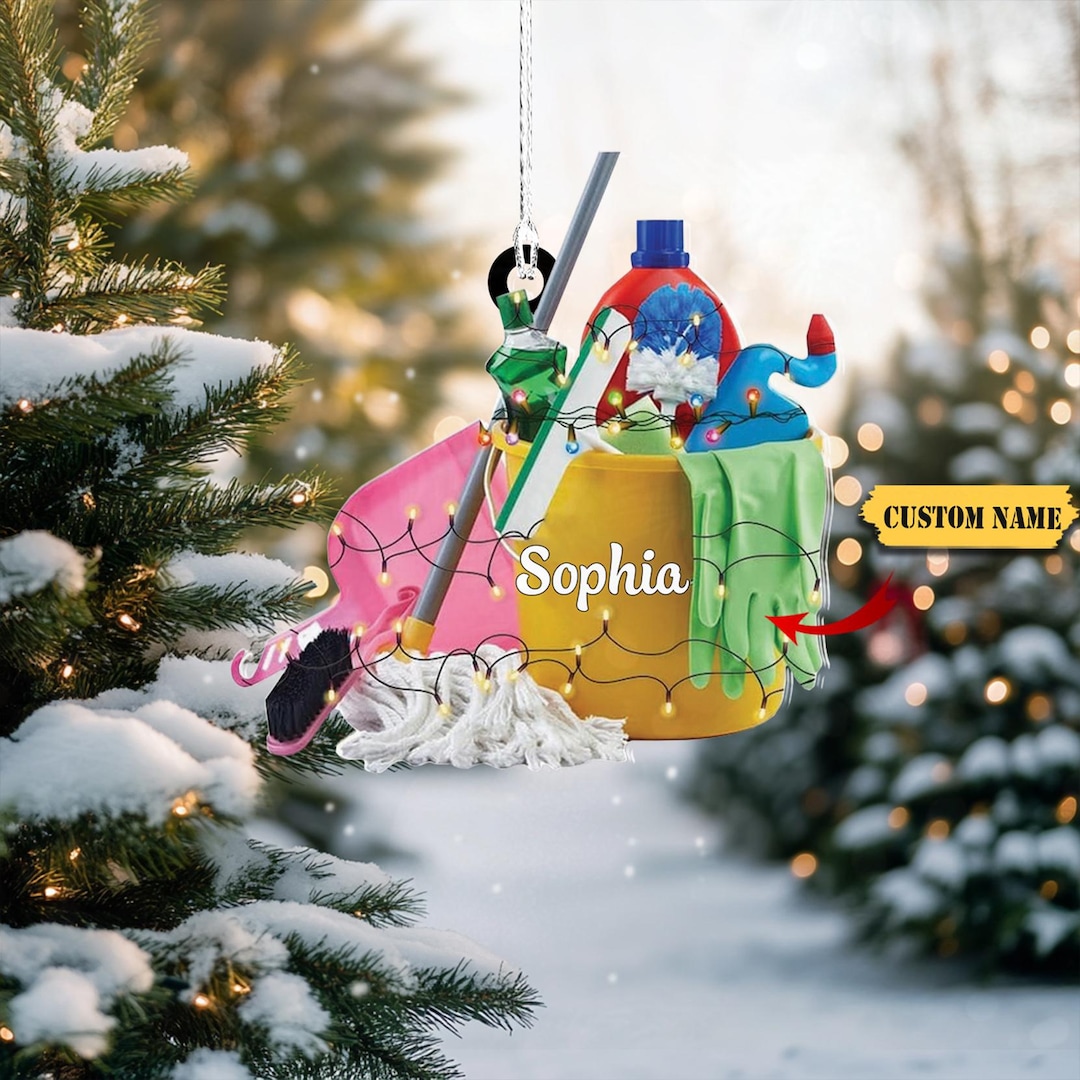 Custom Housekeeping Ornament 2D , Cleaning Service Christmas Ornament ...