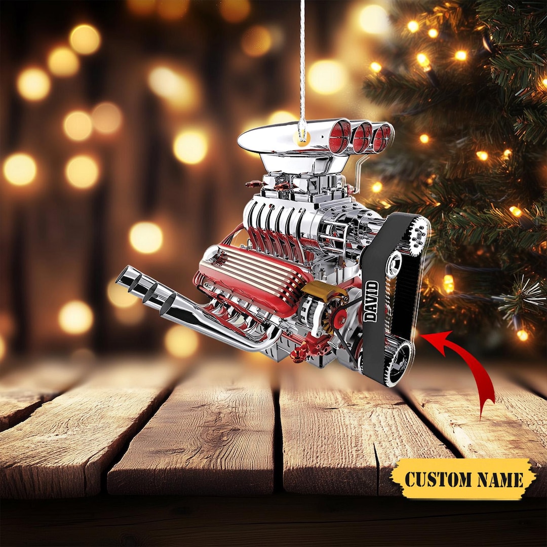 Drag Racing Hot Rod V8 Engine, Custom Drag Racing Ornament 2D ...