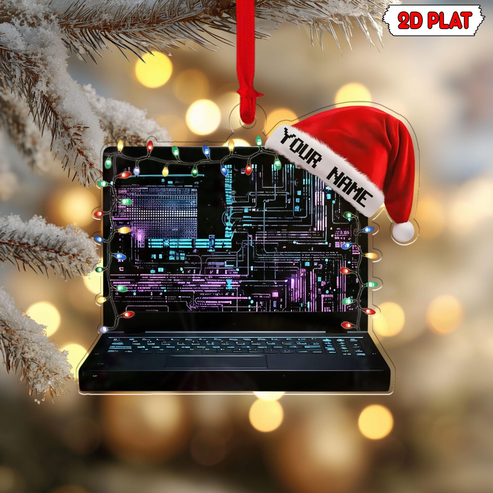 Custom Computer Programmer 2D Flat Acrylic Ornament, Personalized ...