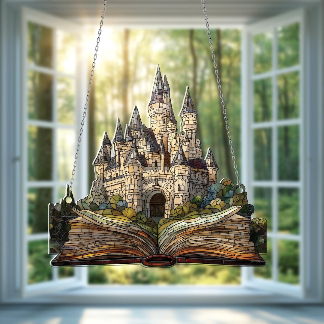 Acrylic 2D Flat Fairy Tale Castle Sun Catcher, Enchanting Fantasy ...
