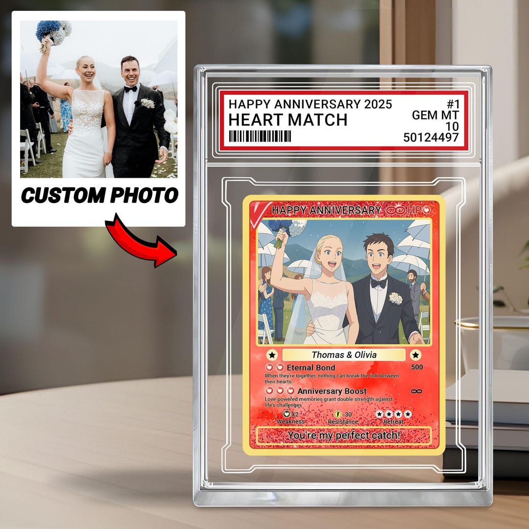 Custom Pokémo Style Wedding Card Gift, Personalized Acrylic With Your ...