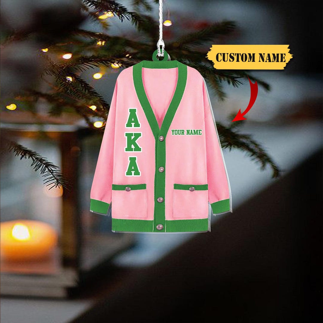 Custom AKA Ornament 2D - Personalized Christmas Decoration for Sorority ...