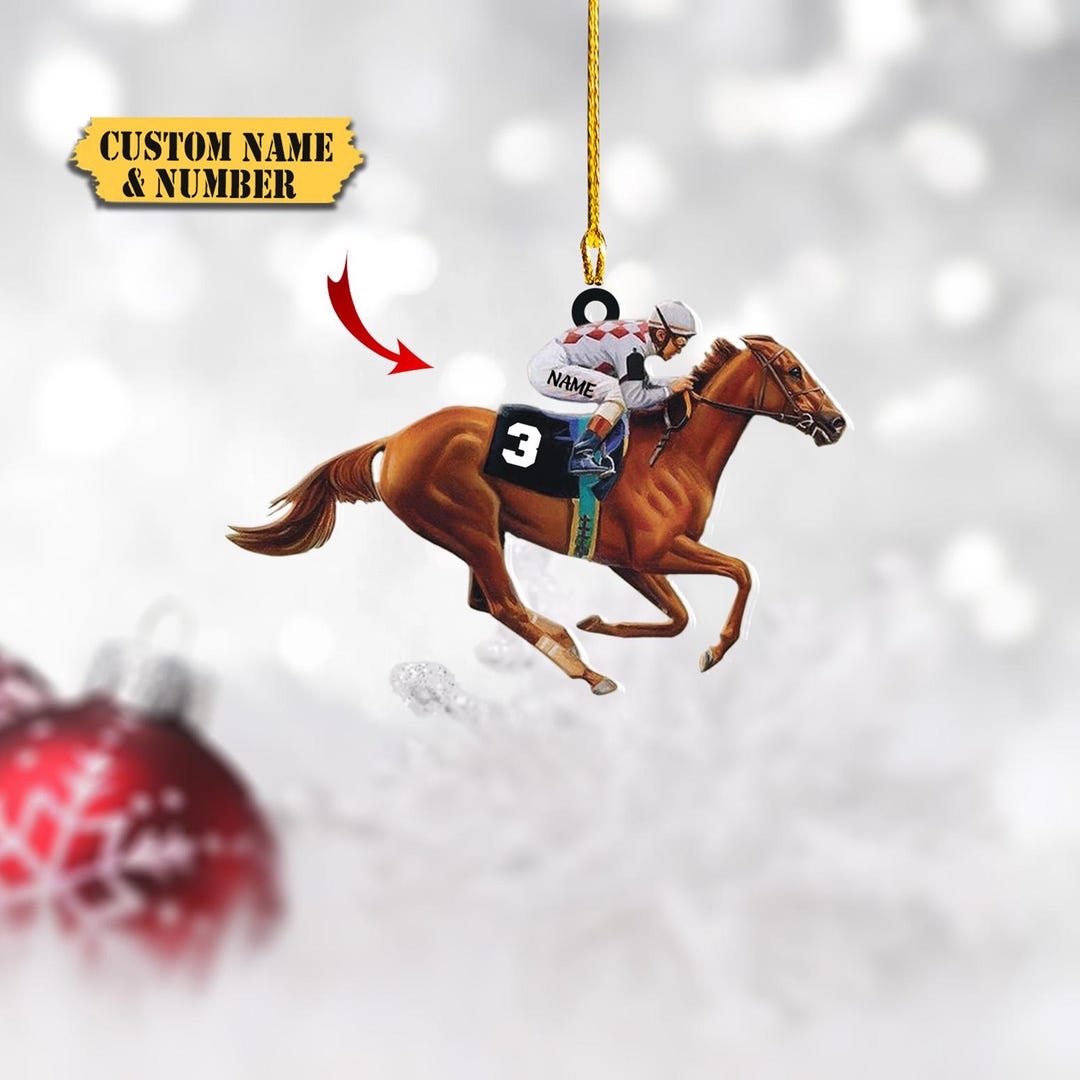 Personalized Horse Ornaments 2D Horse Racing Ornaments for Christmas ...