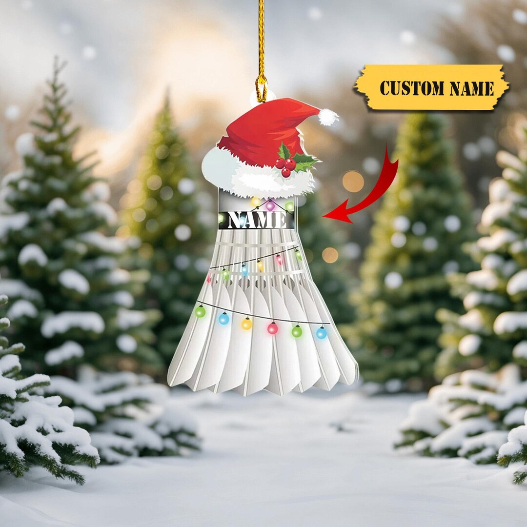 Badminton Shuttlecock Christmas Hanging Ornament 2D ,badminton Player ...