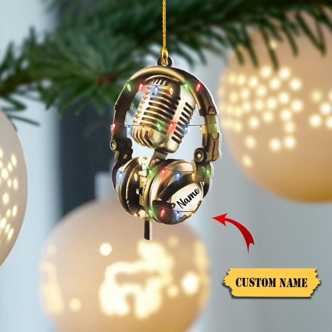 Microphone Radio Christmas Ornament 2D , Microphone Ornament Gift ...