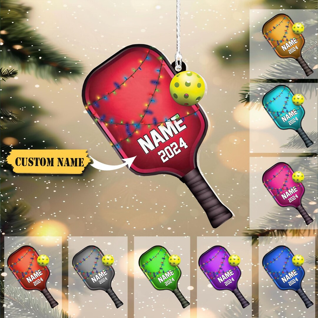 Pickleball Ornament 2D 2024, Pickleball Paddles, Pickle Baller Sport ...