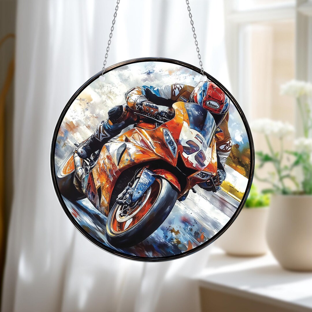 Acrylic 2D Flat Motorcycle Window Hanging, Sport Bike Ornament, Racing ...