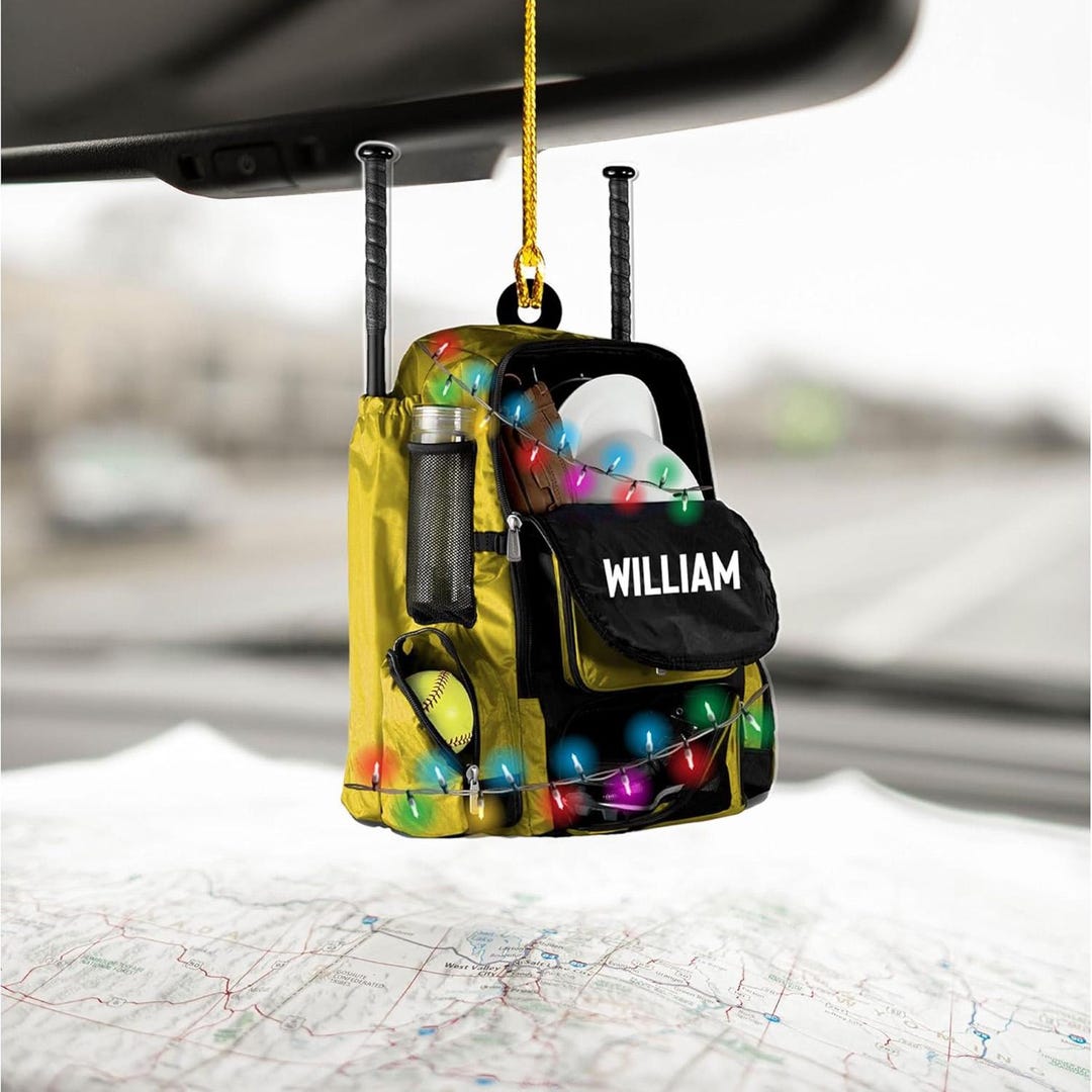 Softball Ornament 2D Christmas Tree Decoration Custom Softball ...