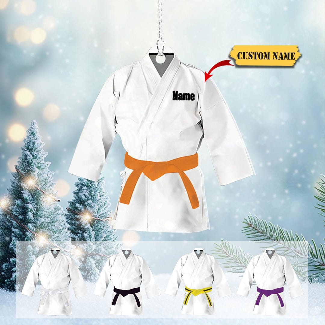 Personalized Karate Belt Color Custom Shaped Ornament 2D , Christmas ...