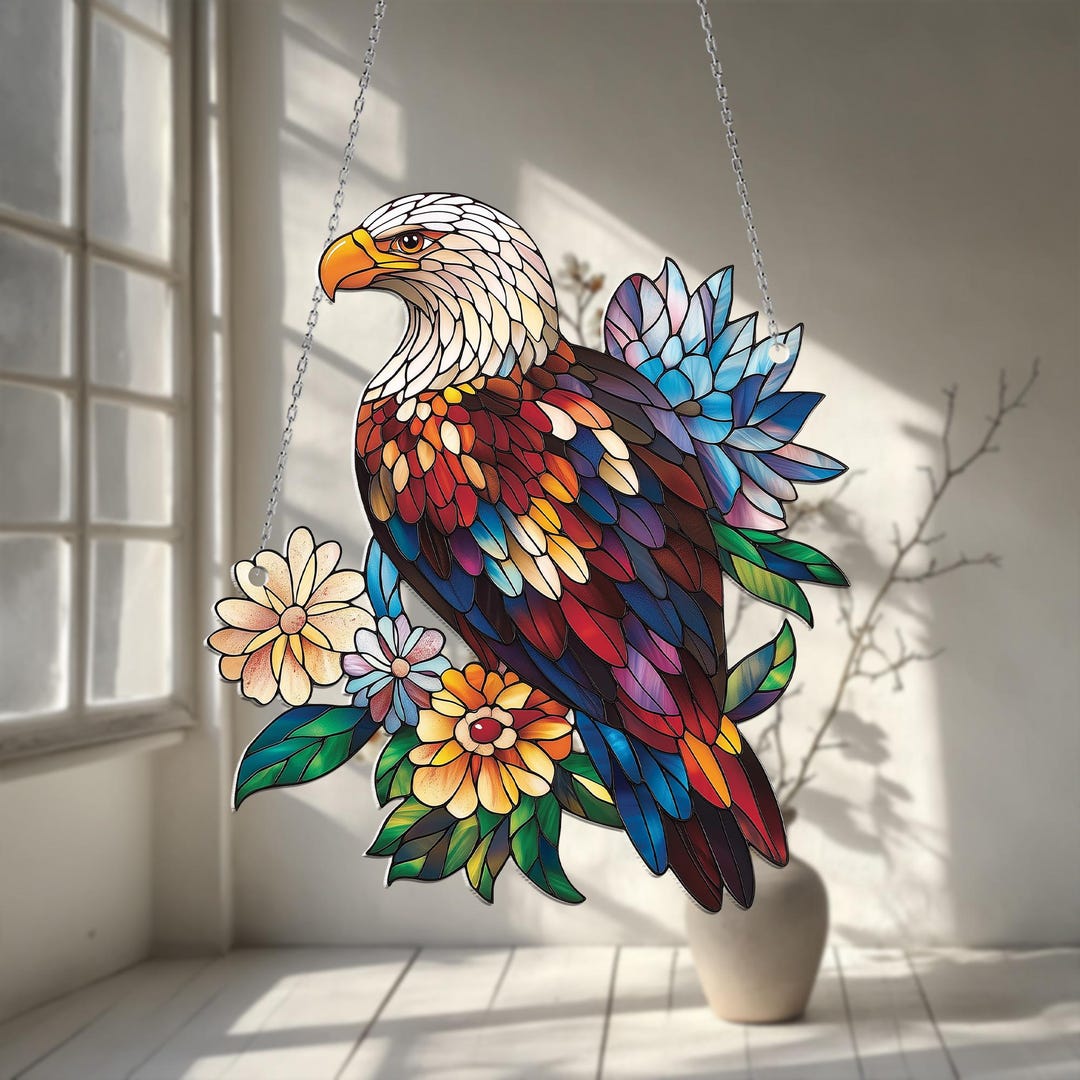 Bald Eagle Window Hanging, American Pride Acrylic 2D Flat Sun Catcher ...
