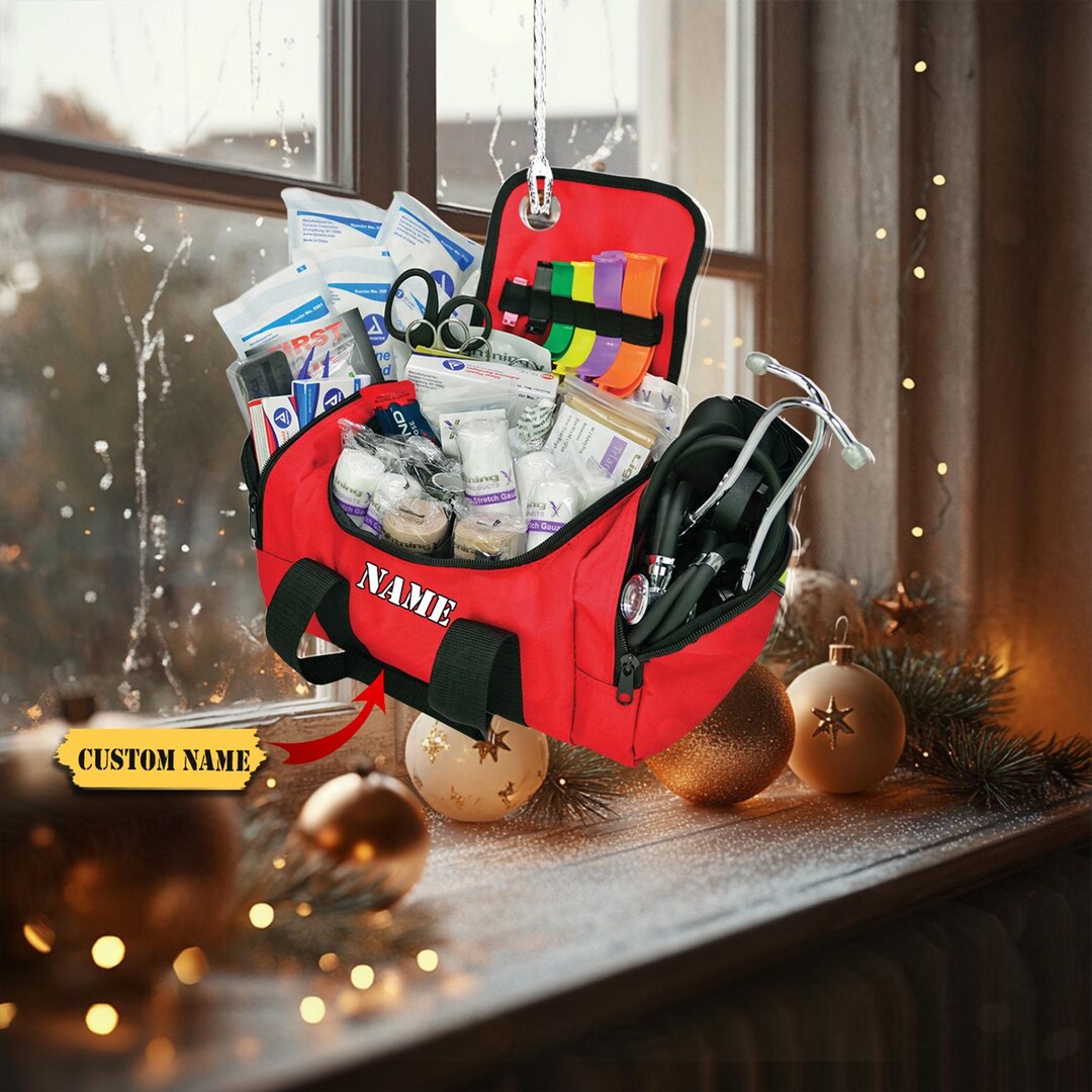 Personalized EMT Paramedic Bag Custom Shape Ornament 2D Gift for ...
