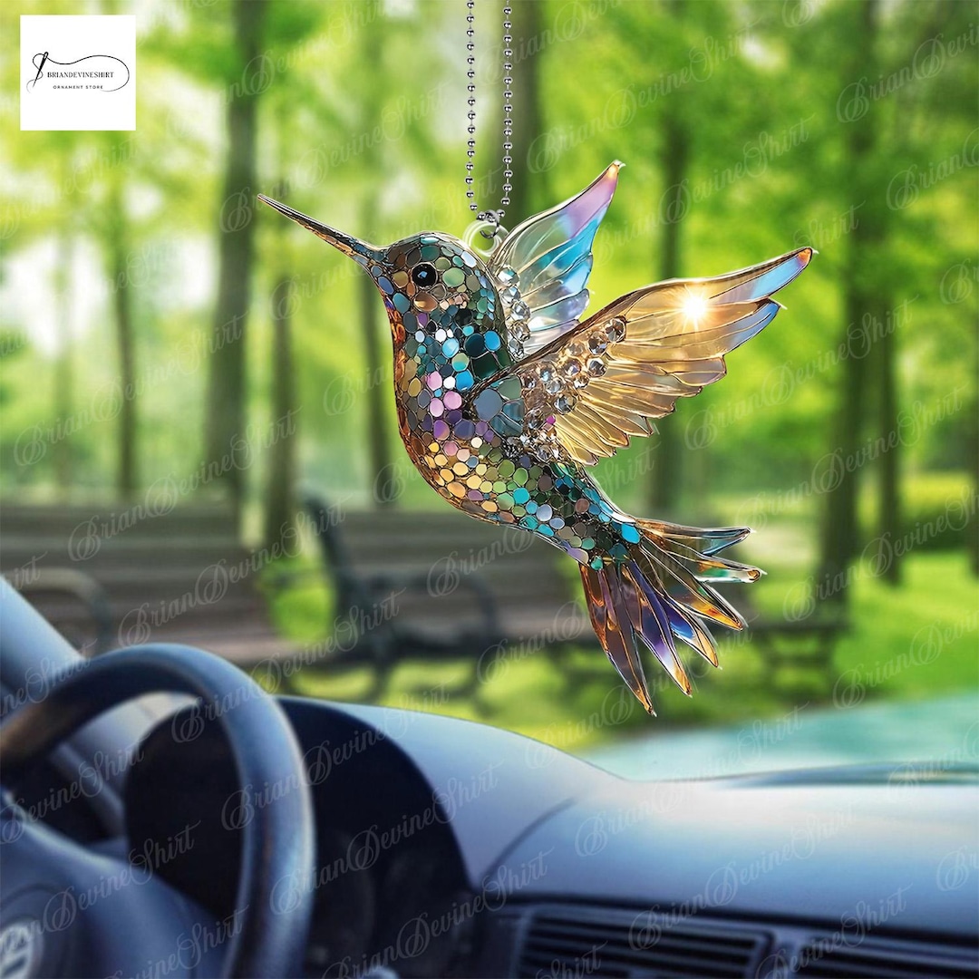 Colorful Hummingbird Acrylic 2D Flat Ornament, Hummingbird Hanging Gift ...