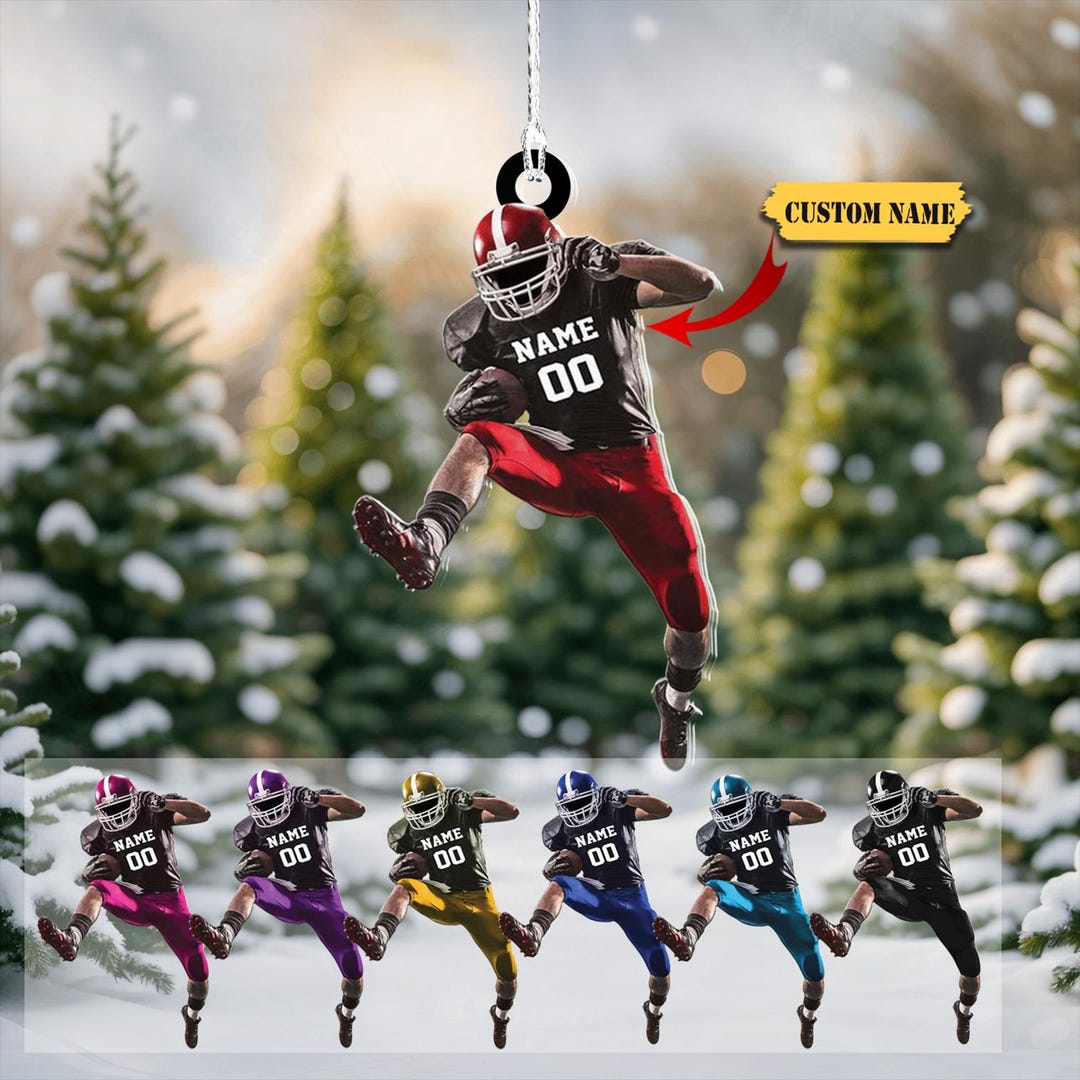 Personalized Football Ornament 2D Customized Football Christmas ...