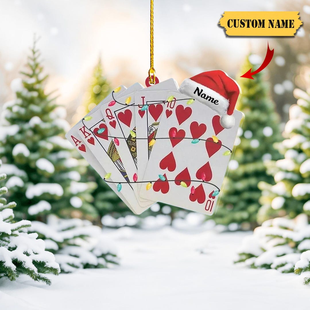 Personalized Playing Card Christmas Hanging Ornament 2D , Casino Games ...