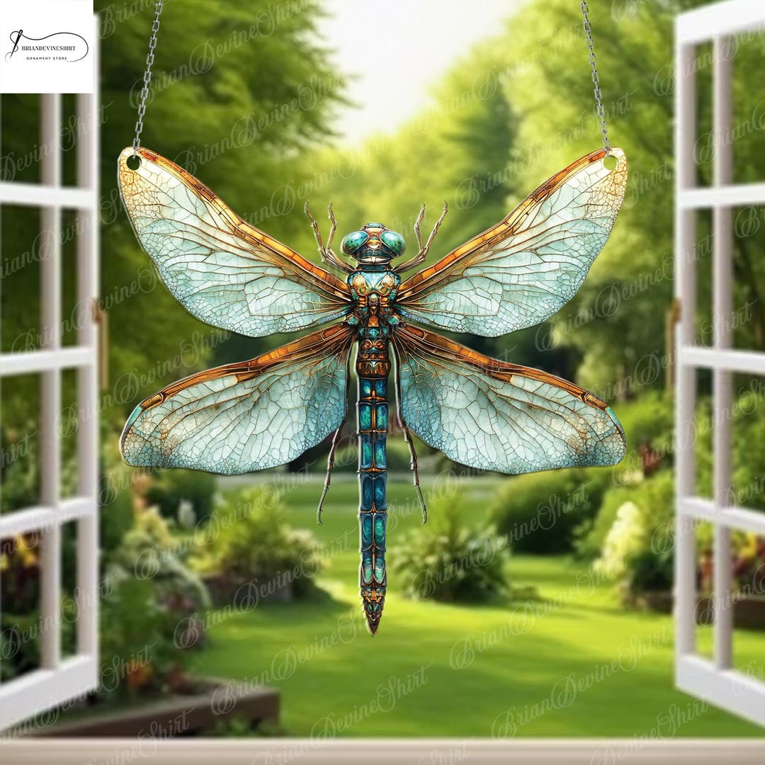 Dragonfly Window Hanging Acrylic, Nature Inspired Decor, Realistic ...