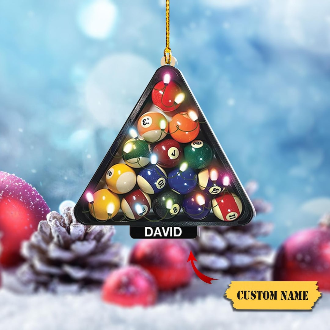 Billiards Christmas Lights Ornament 2D Acrylic Ornament Billiard Player ...