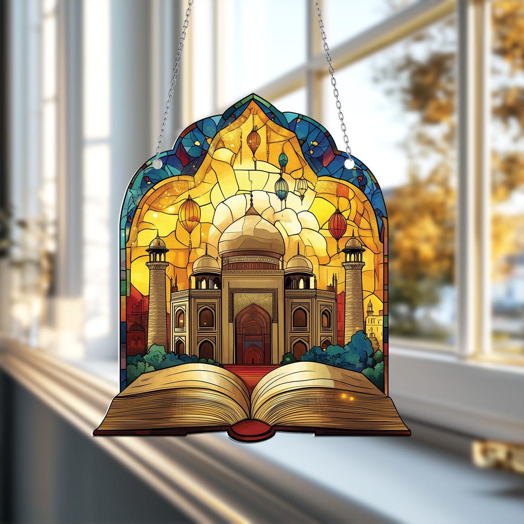 Acrylic 2D Flat Taj Mahal Book Window Hanging, Oriental Sun Catcher ...