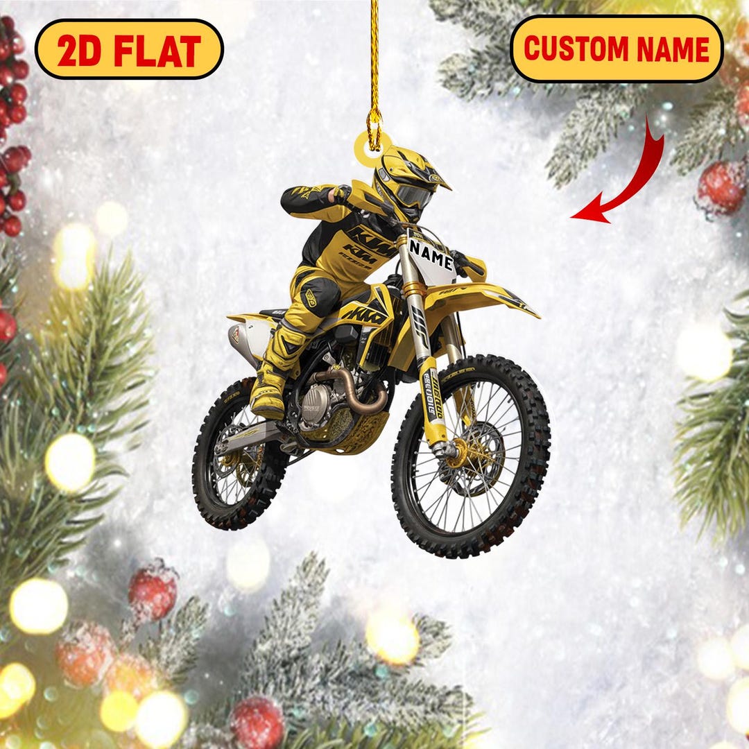 Personalized Dirt Bike 2D Flat Acrylic Ornament, Gift for Motorcycle ...
