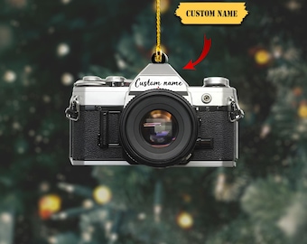 Personalized Camera 2D FLAT Ornament, Camera Ornament, Christmas ...