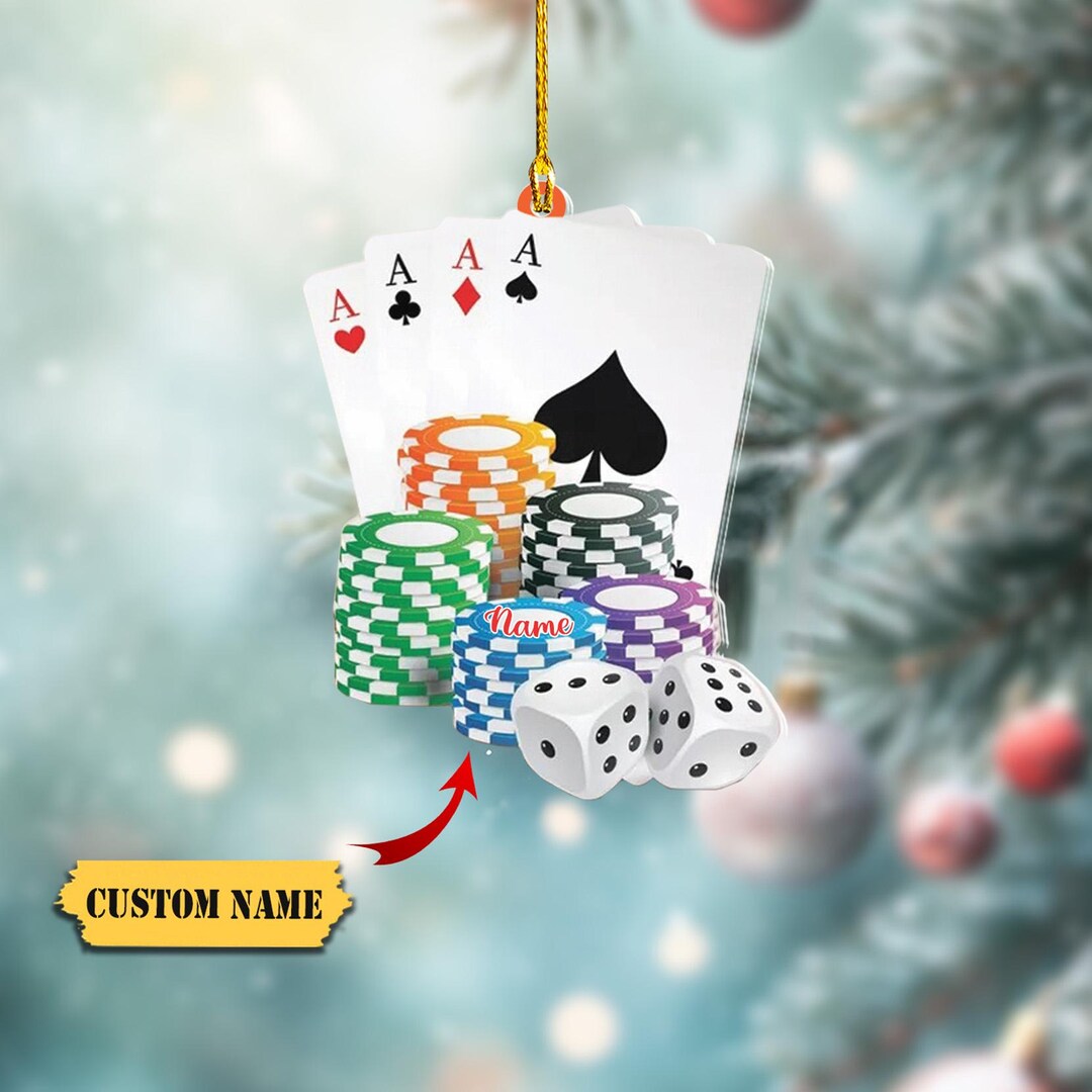Playing Card Christmas Hanging Ornament 2D , Casino Games Ornament ...