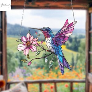 Hummingbird Acrylic 2D Flat Window Hanging, Hummingbird Ornament Wall ...